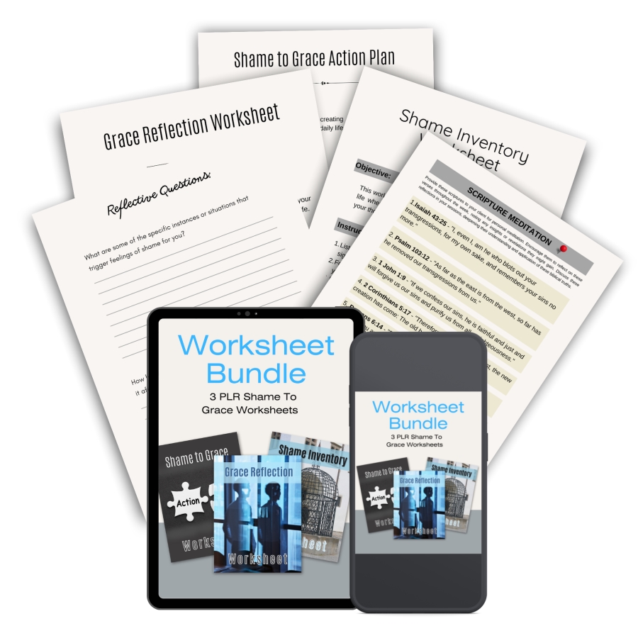 3 From Shame to Grace Worksheets Bundle - Overcome Shame